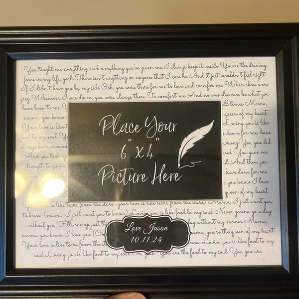 First Dance Lyrics Frame Mother Son Dance Lyric Picture Frame Mothers ...