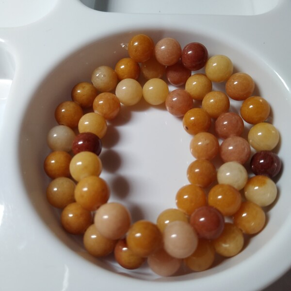 8mm Goldenrod Colonial Jasper Natural Gemstone Beads 15.5 Inch Strand ...
