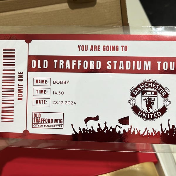Personalised Football Match Ticket, Custom Event Ticket, Christmas ...
