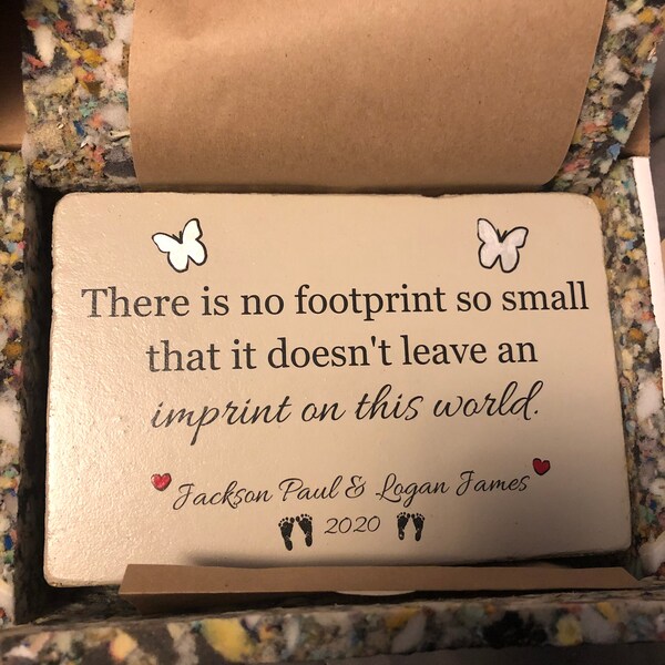 Baby Loss Memorial Stone. PERSONALIZED Gift. 6x6 Tumbled (concrete ...