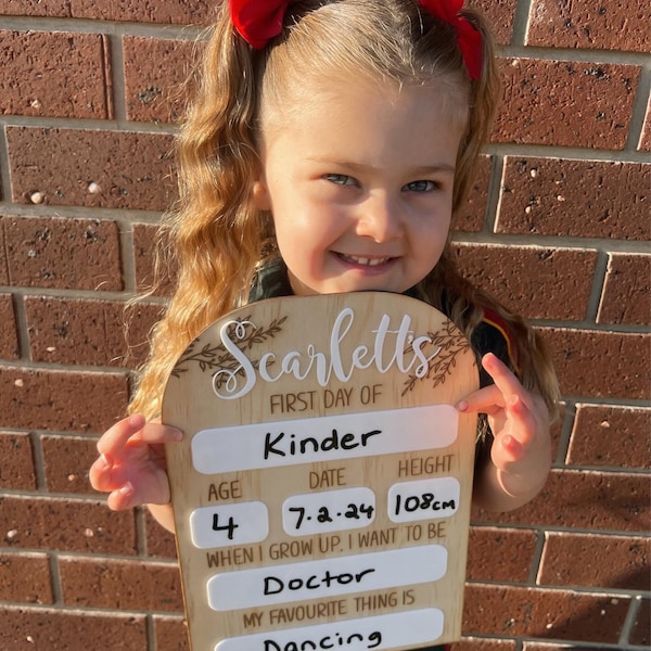 Personalised First Day Board, Customisable First Day Board, Kids First ...