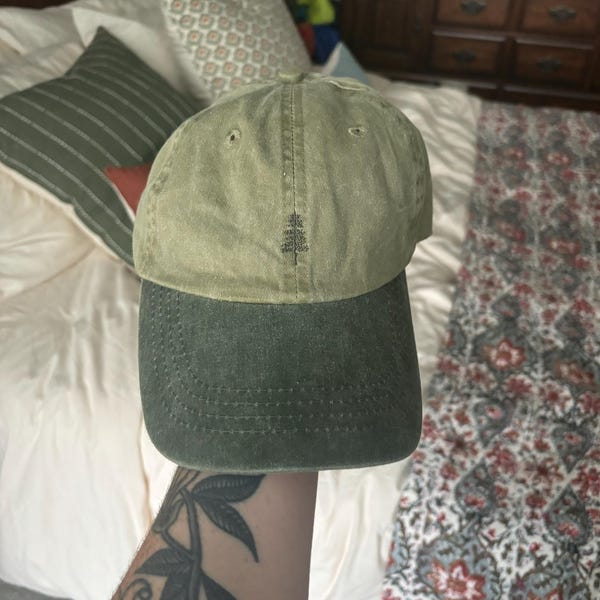 Pine Tree Embroidered Hat - Etsy