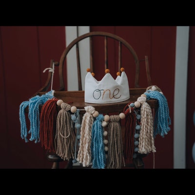 Boho Tractor Birthday High Chair Yarn Tassel Banner High - Etsy