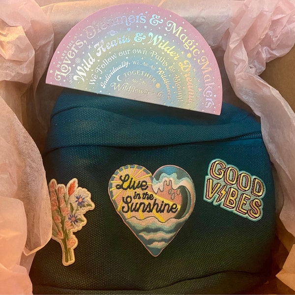 Fanny Pack W. Embroidered Patch - Your Choice of Patch & Color! Denim ...