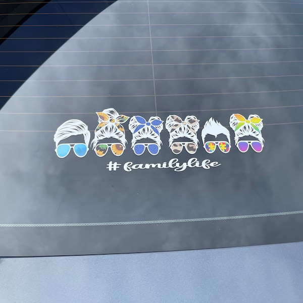 Family Life Decal, Momlife, Dadlife, Kidlife, Messybun, Car Decal - Etsy