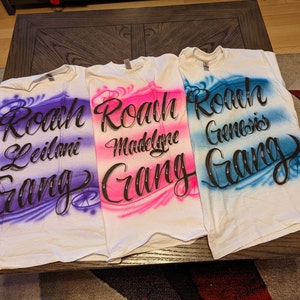 Airbrush T Shirt Script Name - Etsy
