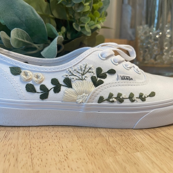 Embroidered Vans Shoes, Custom Hand Embroidery to Order, Personalized ...