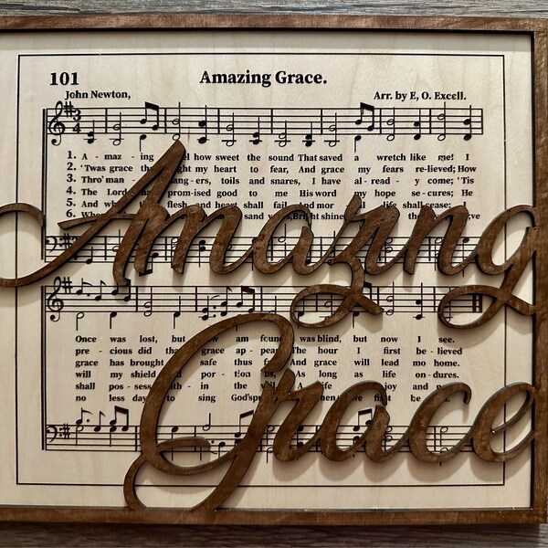 Amazing Grace Laser SVG .pdf .png, Cricut, Silhouette Laser Cut File ...