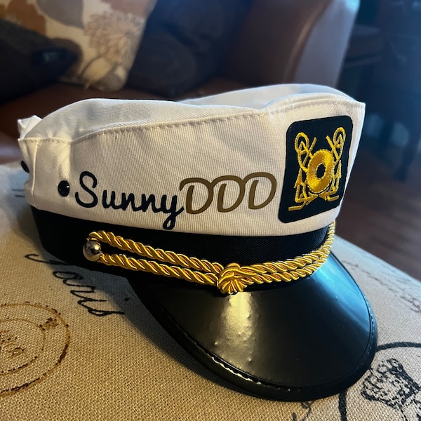 Nautical Captain's Hat, Gift for Bachelor Party, Personalized Captain ...