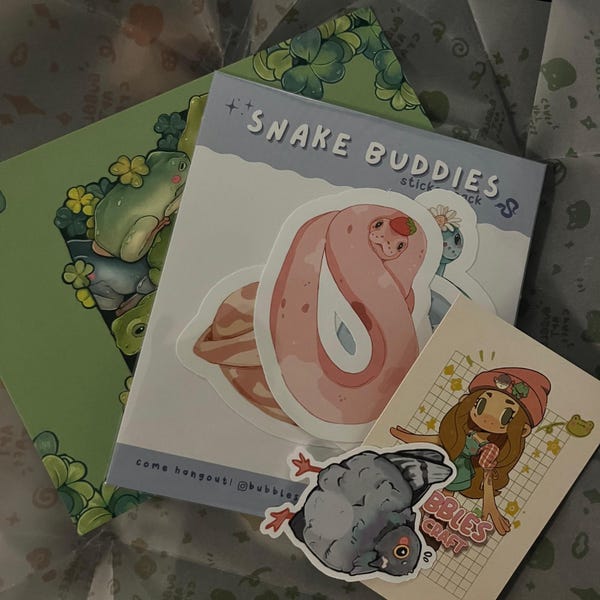 Snake Stickers | Snake Buddies | Snake With Hats | Sticker Pack ...