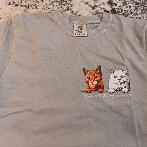 Custom Cat Shirt, Comfort Colors Shirt, Personalized Cat Shirt, Cat ...