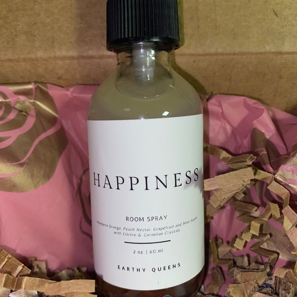Happiness Intention Room Spray - Manifestation Spray- Crystal Infused ...