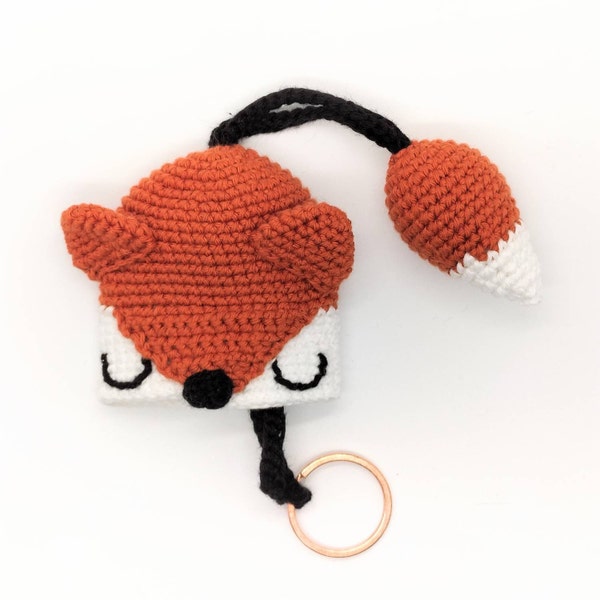 Pattern Crochet Fox Key Cover EN, Pattern Key Cozy Fox Burnt Orange ...