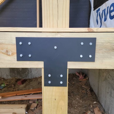 Structural Design T Bracket for 6x6 Post, 6 Inch T Bracket Bolt Plate ...