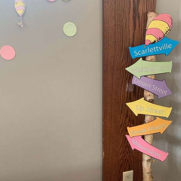 Whimsical Party Welcome Sign Template - Bright Multi Colored Direction ...