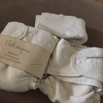 6psc Hemp-organic Cotton Cloth Diapers Set/pack for Baby Merino Wool ...