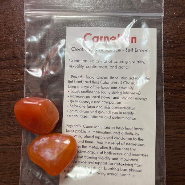 Carnelian Tumbled Crystal Multiple Sizes Available Polished