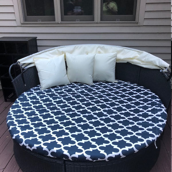 Round Outdoor Daybed Drawstring Cover - Daybed Cover - Washable ...
