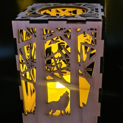 Deer Tea Light, Shadow Casting, Night Lamp, Wood Lantern, Wildlife ...