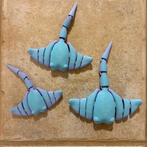 Tiny Stingray, Cinderwing3d, STL File for 3D Printing, STL Print Files ...