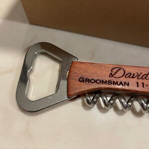 Engraved Corkscrew Opener Personalized Wood Bottle Opener - Etsy