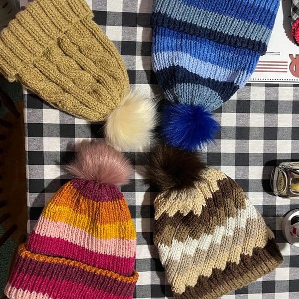 Large Neutral Pom Poms for Crafts Natural Color Tufts for Hats Scarfs ...