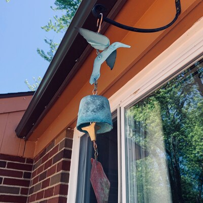 Harmony Hollow Hummingbird 3D Motif Bronze Wind Garden Bell - Etsy