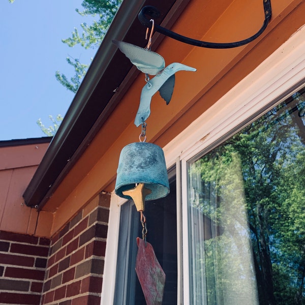 Harmony Hollow Hummingbird 3D Motif Bronze Wind Garden Bell - Etsy