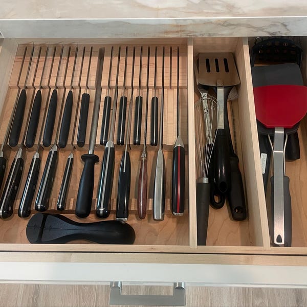 Two Tier Drawer Organizer With Sliding Tray for Utensils Silverware ...