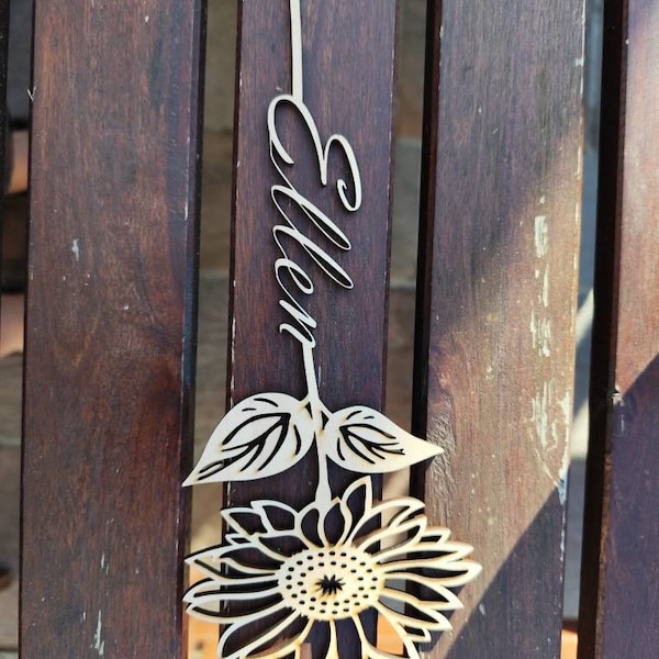 Sunflower Laser Cut Out Stick With Tag for Laser Cutting Art Valentine ...