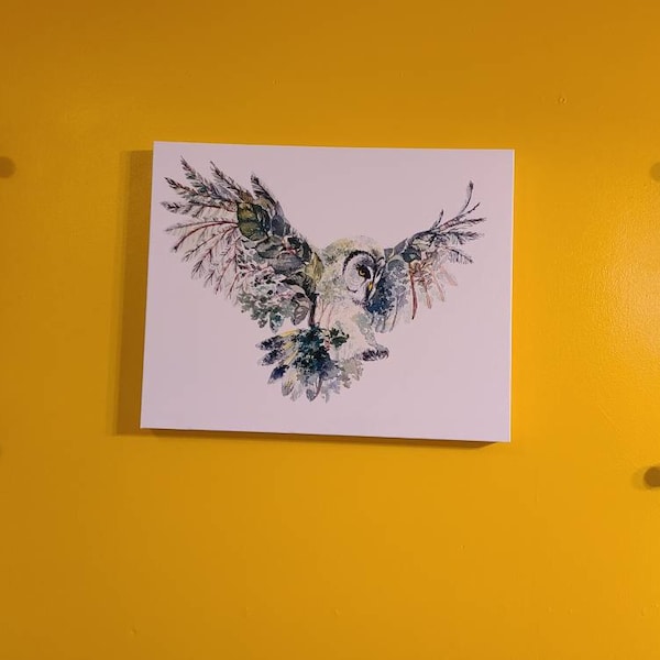 Flying Owl With Trees Leaves Forest Double Exposure Nature Animal Bird ...