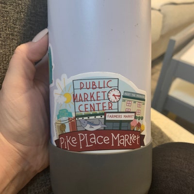 Pike Place Market Vinyl Sticker / Seattle Washington Memento / Cool ...