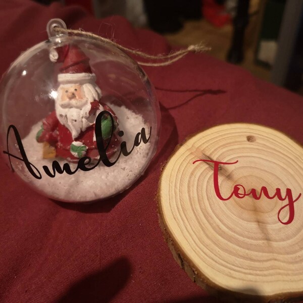 Christmas Bauble Name Labels, Decal Vinyls, Personalised Name Labels ...