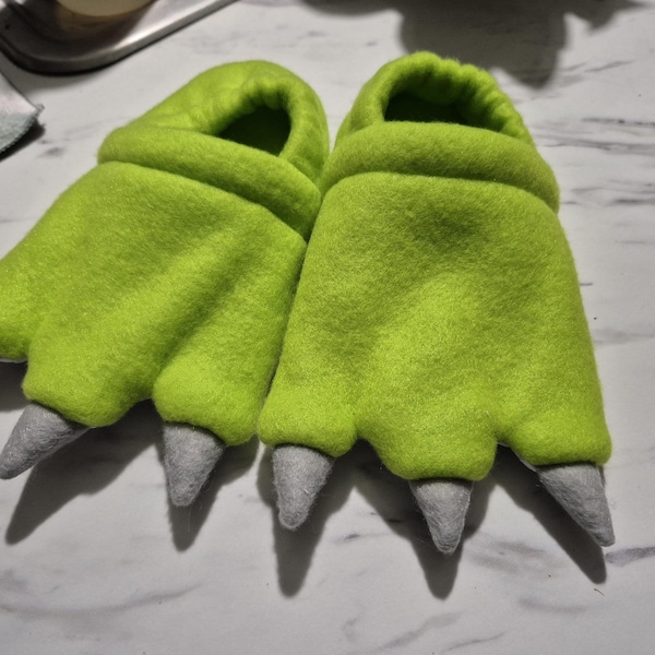 New Colors- Fleece Dinosaur Feet Baby Soft Sole Slippers- Fleece Dino ...
