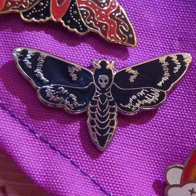 Moth Pin Badge / Hard Enamel Nickel-free Brooch / Death's-head Hawkmoth ...