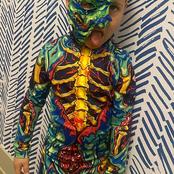 Rainbow Skeleton Overalls, Skeleton Dungaree With Bones, Halloween ...