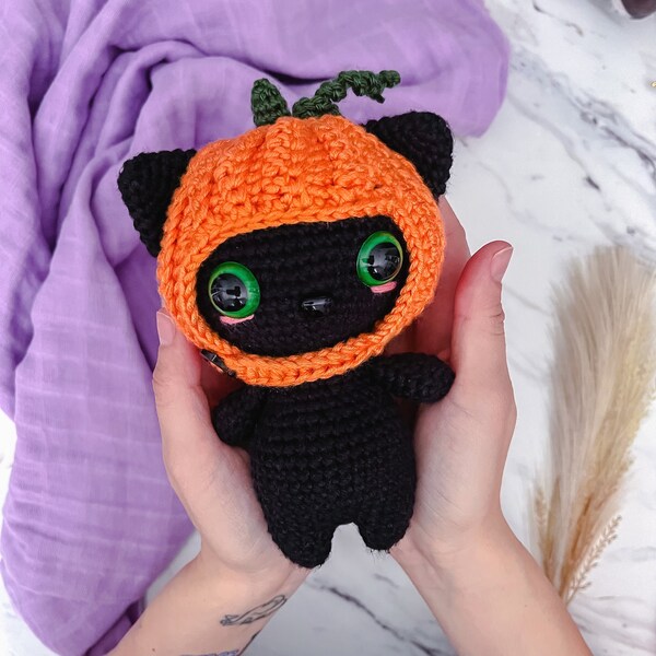 Crochet Halloween Cat Pattern, Crochet Cat Amigurumi Pattern, Crochet ...