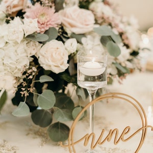 Circle Wood Table Numbers Wedding Reception Numbers Gold - Etsy