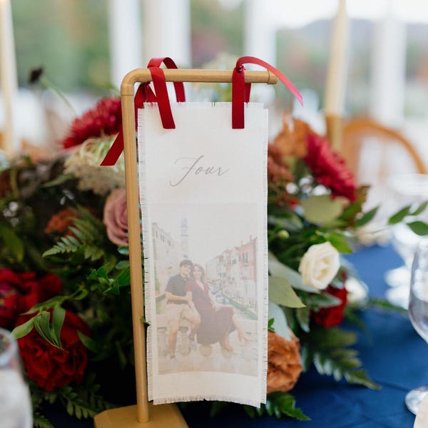 Custom Linen Table Numbers | Wedding Signage | Photo Table Numbers ...