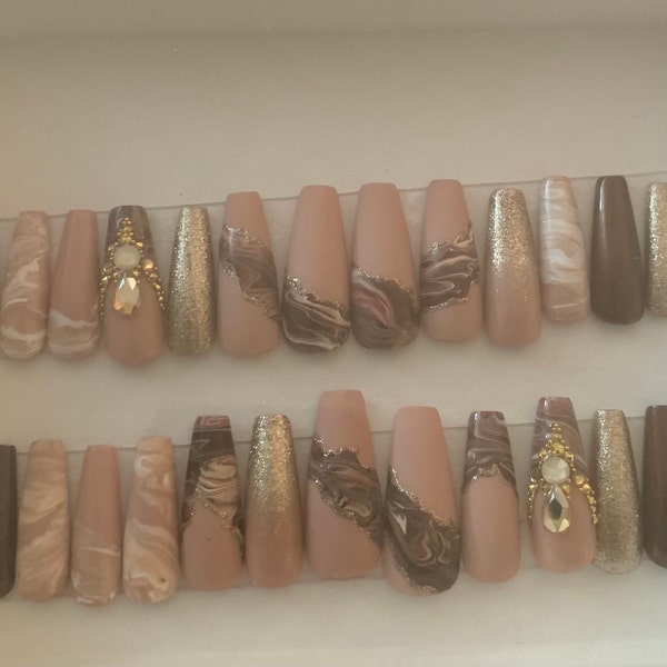 Freddy Krueger Inspired Press on Nails, Halloween Nails, Emo French Tip ...
