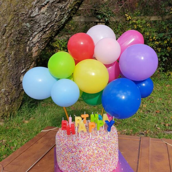Rainbow Balloon Cake Topper 5" Mini Bunting Banner Garland Party ...