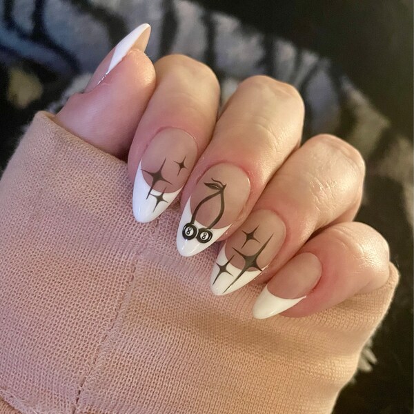 Y2k Grunge Cross Nails - Etsy