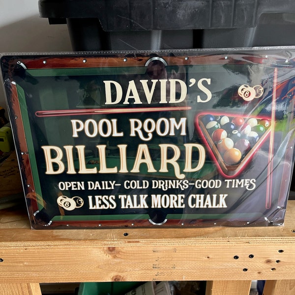 Custom Billiard Pool Table Sign Personalized Less Talk More Chalk - Etsy