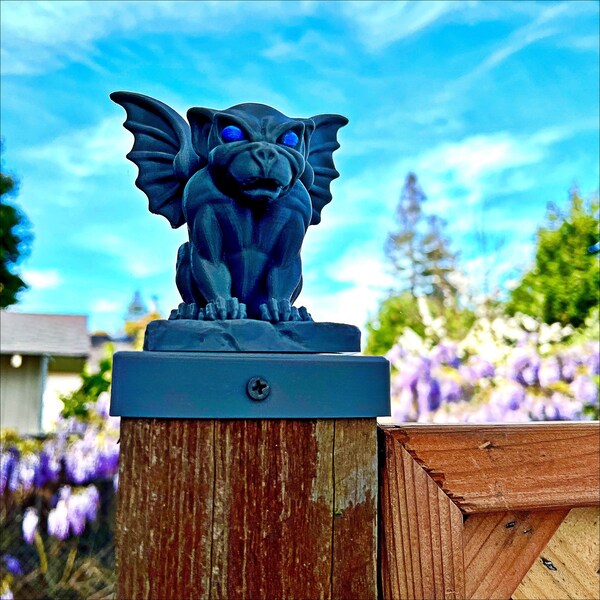 Gargoyle Fence Post Topper 4x4 PVC Vinyl or Wood - Garden Gargoyal ...