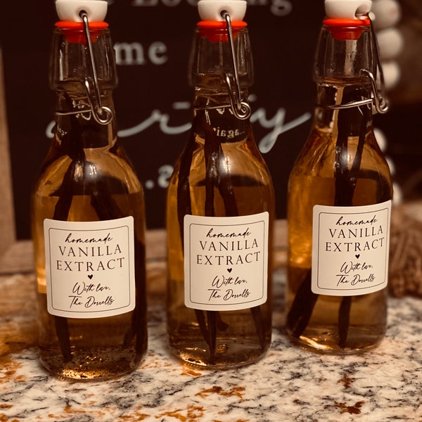 Vanilla Extract Labels, Homemade Vanilla Labels Front and Back ...