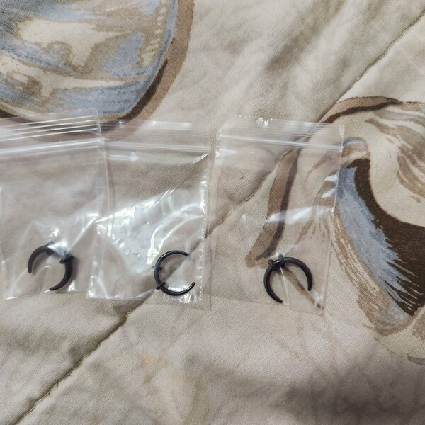 Black Steel Septum Pincher Ring Stretching Gauging Taper Horseshoe ...