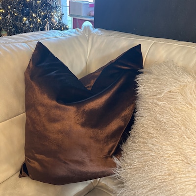 Rust Boucle Pillow Cover, Handmade Textured Cozy Cushion, Textured ...