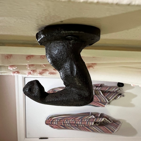 Cast Iron Small Muscle Arm Hook, Strong Arm Hook, Coat Hook, Wall Hook ...