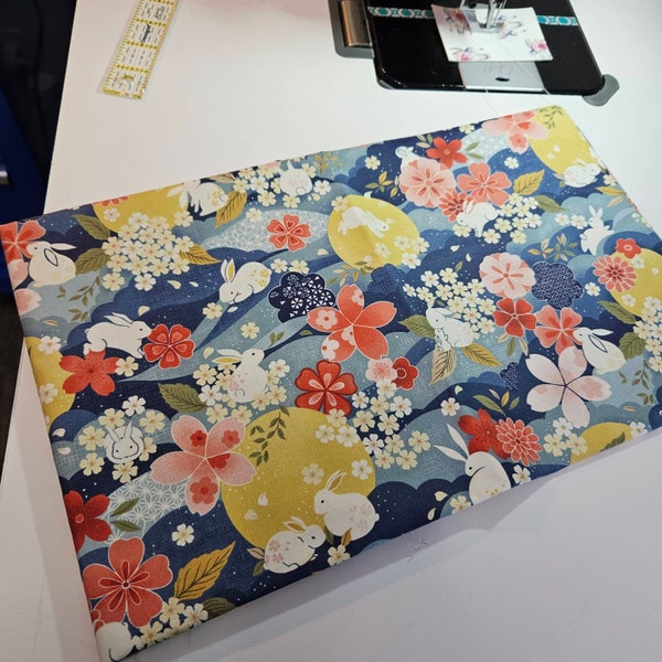 The Moon Rabbit - Japanese Floral Navy - Paintbrush Studio Cotton ...