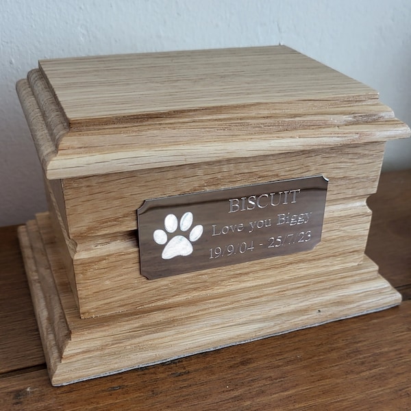 Dog Paw Print Engraved Plate, Perfect for Placing on Wooden Caskets or ...
